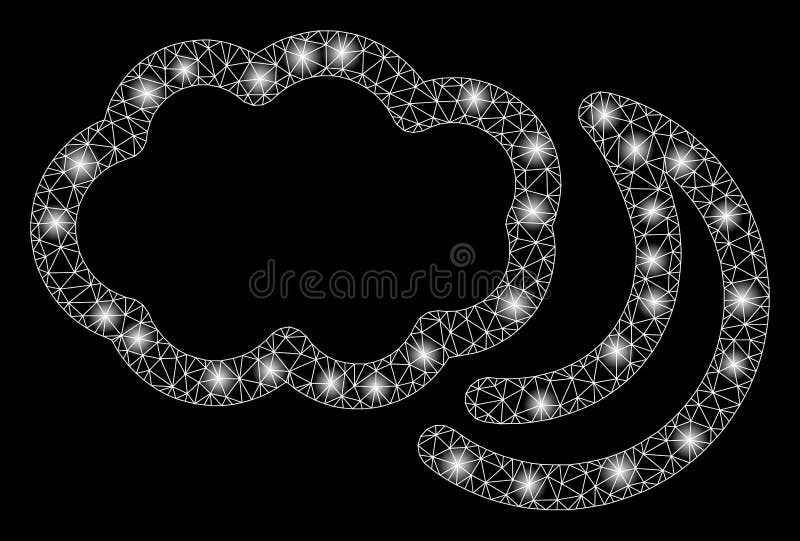Glossy Mesh 2D Night Clouds with Flash Spots Stock Vector ...