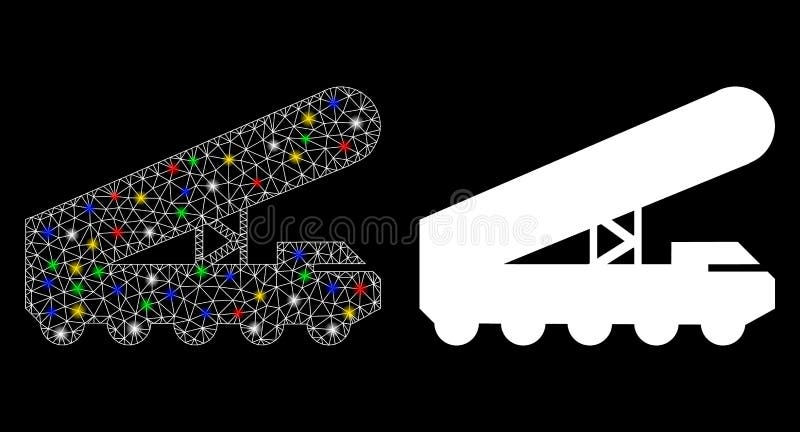 Glossy Mesh 2D Nuclear Rocket Launcher Icon with Flash Spots Stock ...