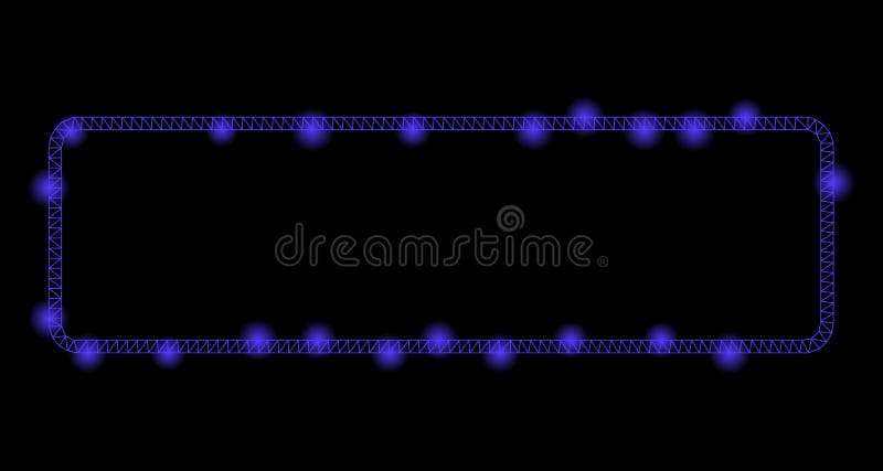 Glossy Mesh 2D Rounded Rectangle Frame with Light Spots Stock Vector ...