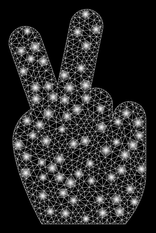 Glossy Mesh 2D Victory Gesture with Flash Spots Stock Vector ...