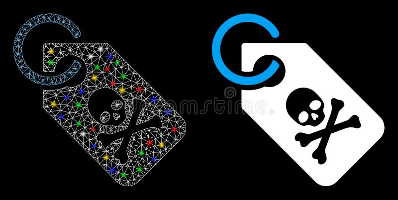 Flare Mesh Wire Frame Death Tag Icon with Flare Spots Stock ...