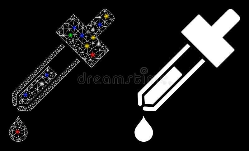 Glowing Mesh 2D Dropper Icon with Flash Spots Stock Vector ...
