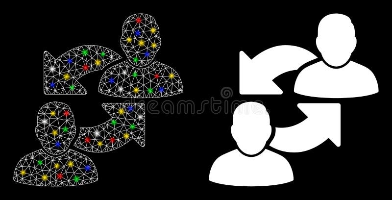 Flare Mesh Carcass Exchange User Icon with Flare Spots Stock Vector ...