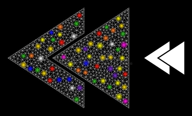 Glossy Mesh Fast Back Rewind Icon with Constellation Colorful Light ...