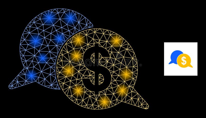 Glossy Mesh Financial Chat Icon with Constellation Light Spots Stock ...