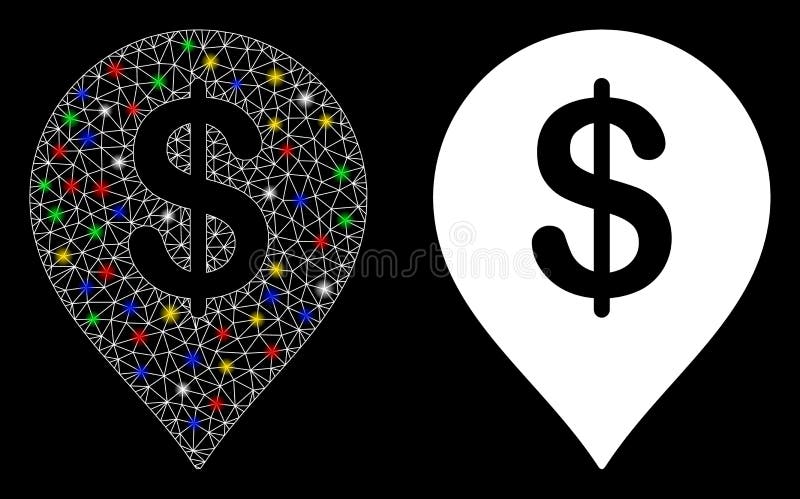 Bright Mesh 2D Financial Icon with Flare Spots Stock Vector ...