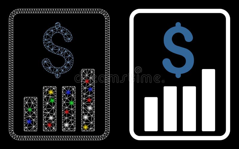 Flare Mesh Network Financial Report Icon with Flare Spots Stock Vector ...