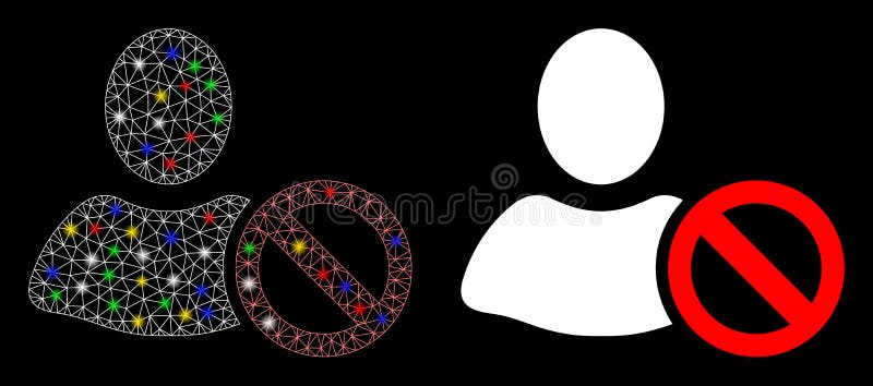 Flare Mesh Carcass Forbidden Icon with Flare Spots Stock Vector ...