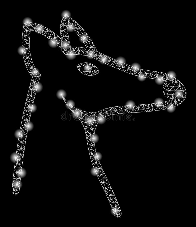 Flare Mesh Carcass Fox Head with Flare Spots Stock Vector ...