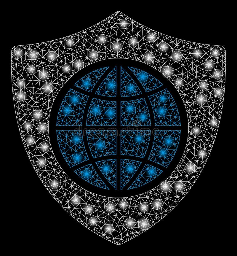 Flare Mesh Carcass Global Shield with Flare Spots Stock Vector ...