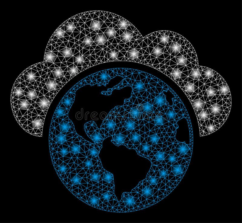 Flare Mesh 2D Globe with Flash Spots Stock Vector - Illustration of ...
