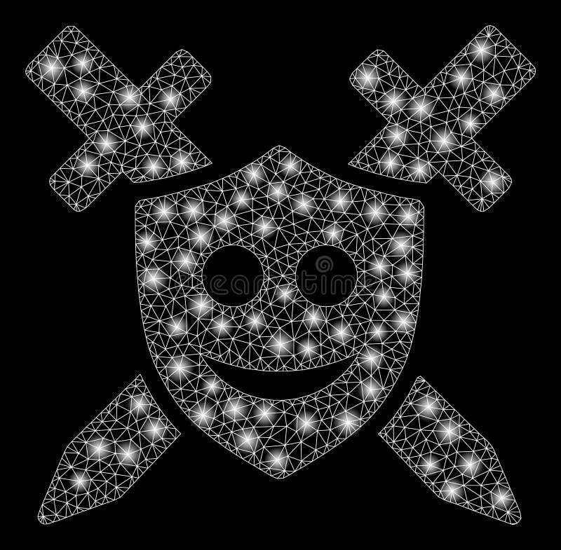 Flare Mesh Network Happy Shield with Flare Spots Stock Vector ...