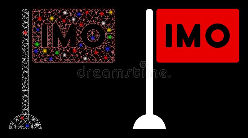 Glowing Mesh 2D IMO Flag Icon with Flare Spots Stock Vector ...