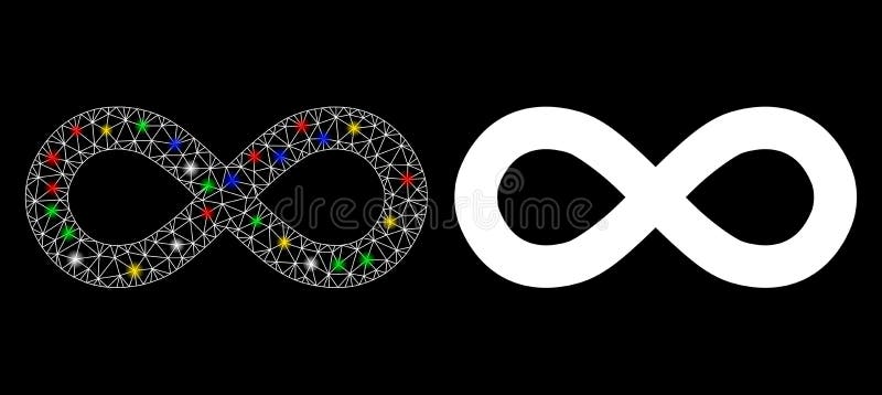 Glowing Mesh 2D Infinity Icon with Flare Spots Stock Vector ...
