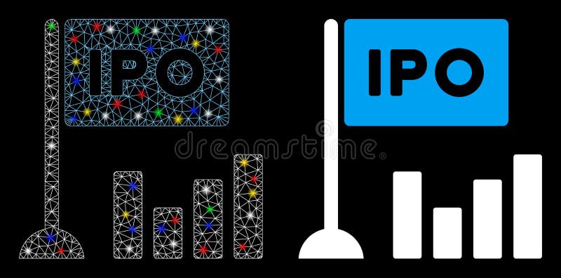 Flare Mesh 2D IPO Bar Chart Icon with Flare Spots Stock Illustration ...