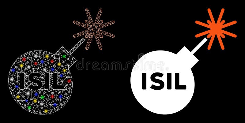 Flare Mesh 2D ISIL Bomb Icon with Flare Spots Stock Vector ...