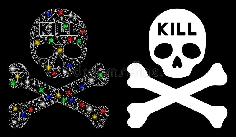 Flare Mesh Network Kill Death Icon with Flare Spots Stock Illustration ...