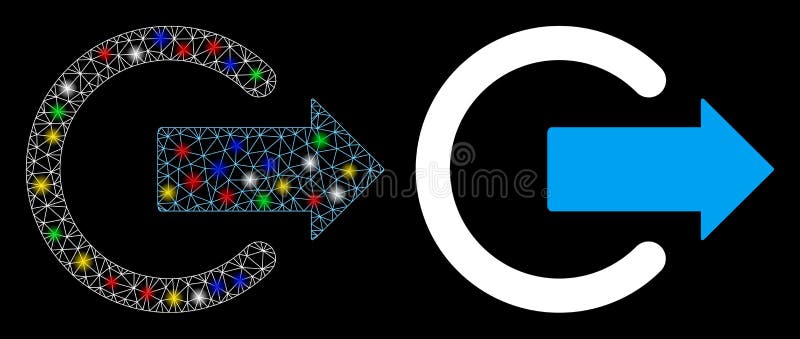 Flare Mesh 2D Logout Icon with Flare Spots Stock Vector - Illustration ...