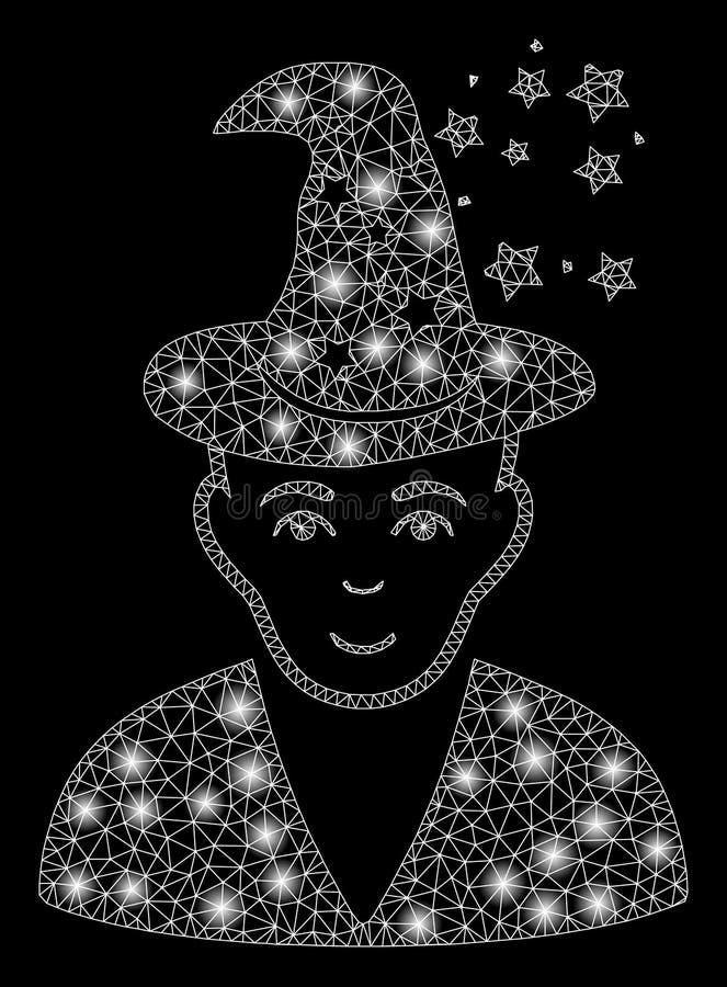 Bright Mesh Wire Frame Magic Master with Flash Spots Stock Vector ...
