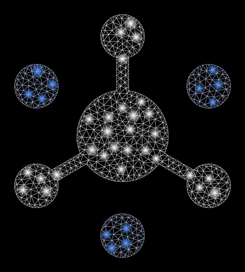 Glossy Mesh Network Data Network with Flare Spots Stock Illustration ...