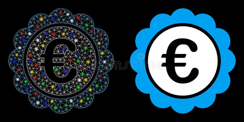 Glossy Mesh Network Euro Reward Seal Icon with Flash Spots Stock ... Glossy Mesh Network Euro Reward Seal Icon with Flash Spots Stock ...