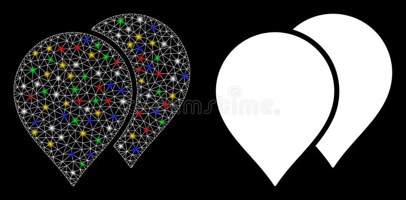 Glossy Mesh Network Map Pointers Icon with Flash Spots Stock Vector ... Glossy Mesh Network Map Pointers Icon with Flash Spots Stock Vector ...