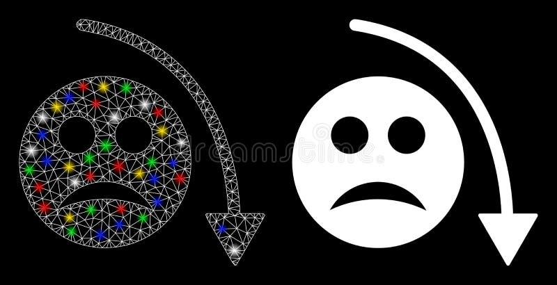 Glossy Mesh Network Negative Smiley Trend Icon with Flare Spots Stock ... Glossy Mesh Network Negative Smiley Trend Icon with Flare Spots Stock ...