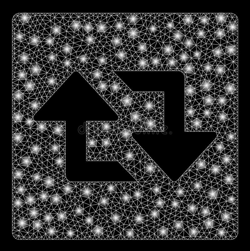 Glossy Mesh Network Refresh Arrows with Flare Spots Stock Vector ...