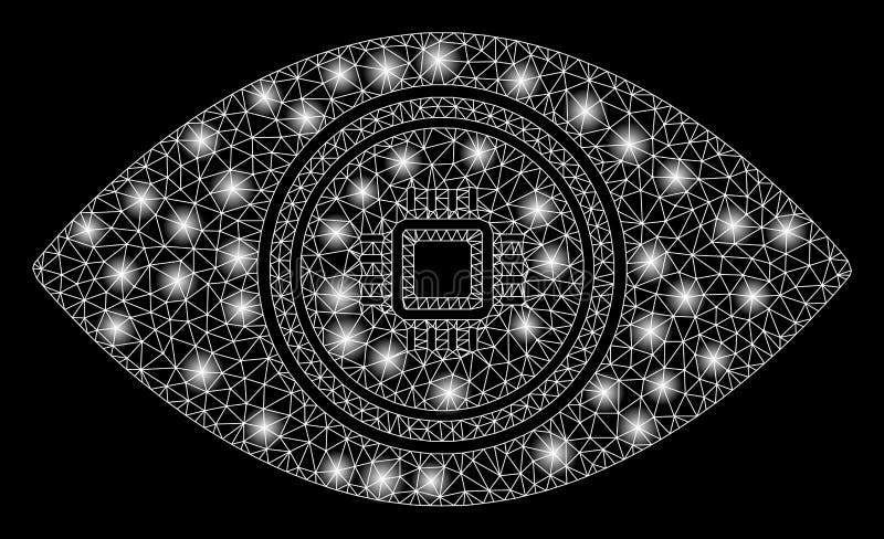 Glossy Mesh Network Smart Vision Eye with Flare Spots Stock Vector ...