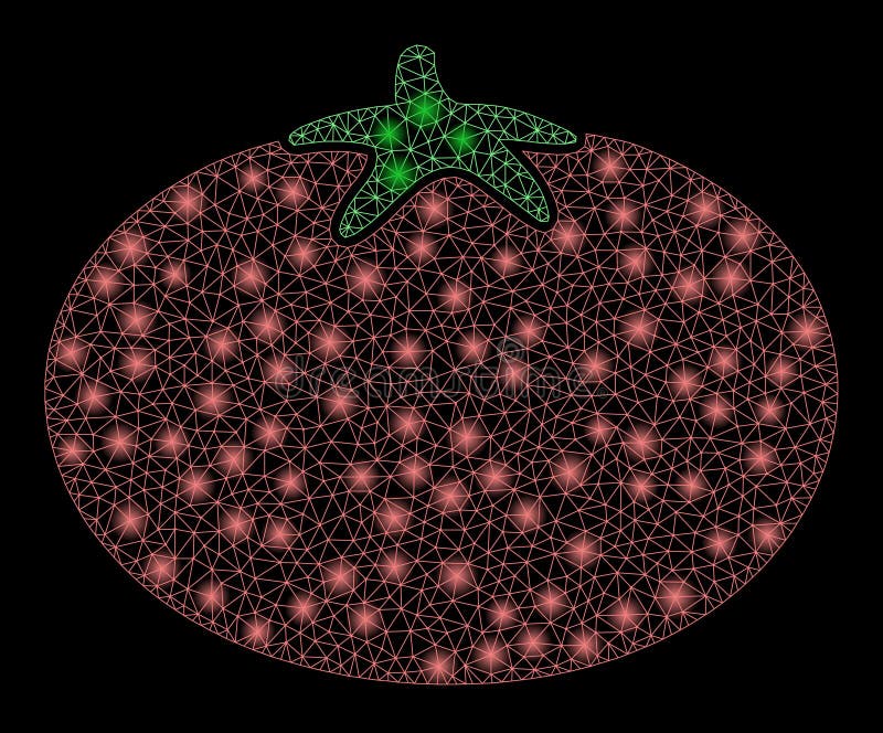 Glossy Mesh Network Tomato with Light Spots Stock Illustration ...