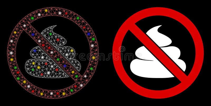 Flare Mesh Network No Shit Icon with Flare Spots Stock Vector ...