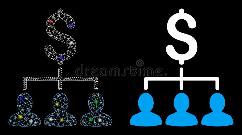 Flare Mesh Wire Frame Payment Relations Icon with Flare Spots Stock ...