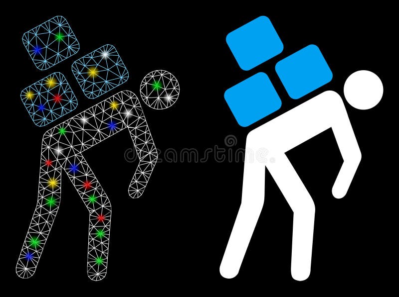 Flare Mesh 2D Porter Icon with Flare Spots Stock Illustration ...