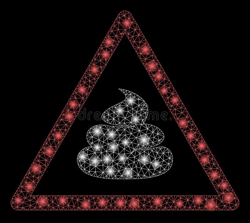 Glossy Mesh 2D Shit Warning with Flare Spots Stock Vector ...