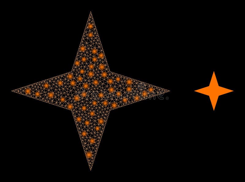 Glossy Mesh Space Star with Light Spots Stock Vector - Illustration of ...