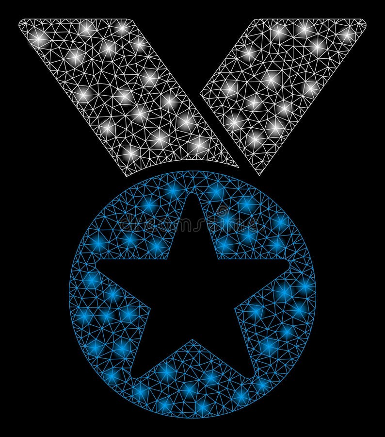 Flare Mesh Wire Frame Star Medal with Flare Spots Stock Vector ...