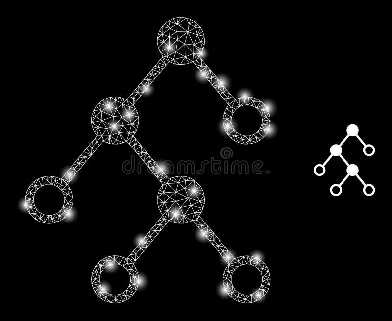 Polygonal 2D Mesh Binary Chart Nodes with Glare Spots Stock Vector ...