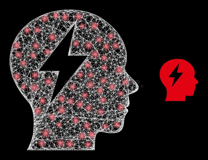 Polygonal Network Mesh Brainstorm with Lightspots Stock Vector ...