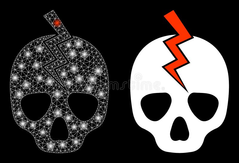 Polygonal 2D Mesh Death Strike with Lightspots Stock Vector ...