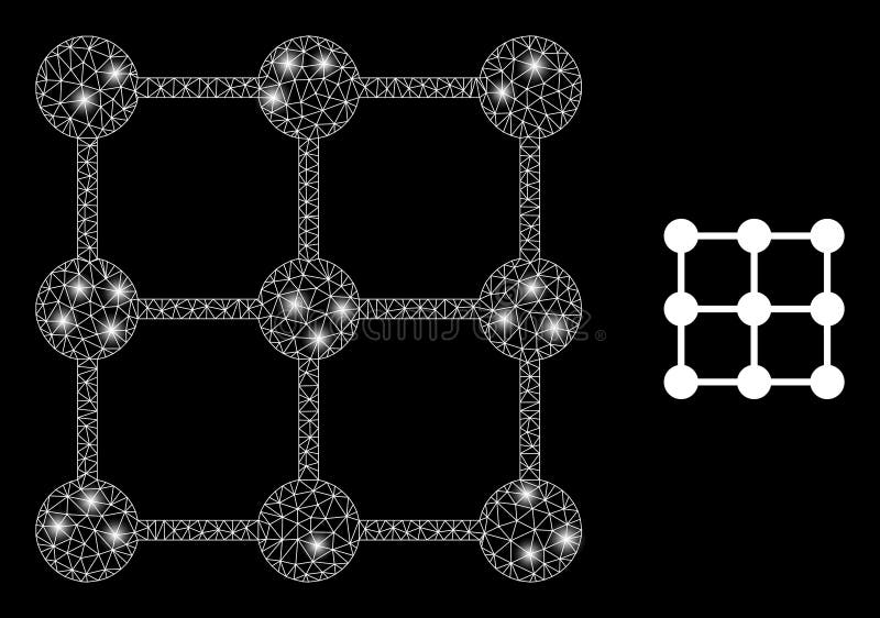 Polygonal Network Mesh Grid Nodes with Lightspots Stock Vector ...