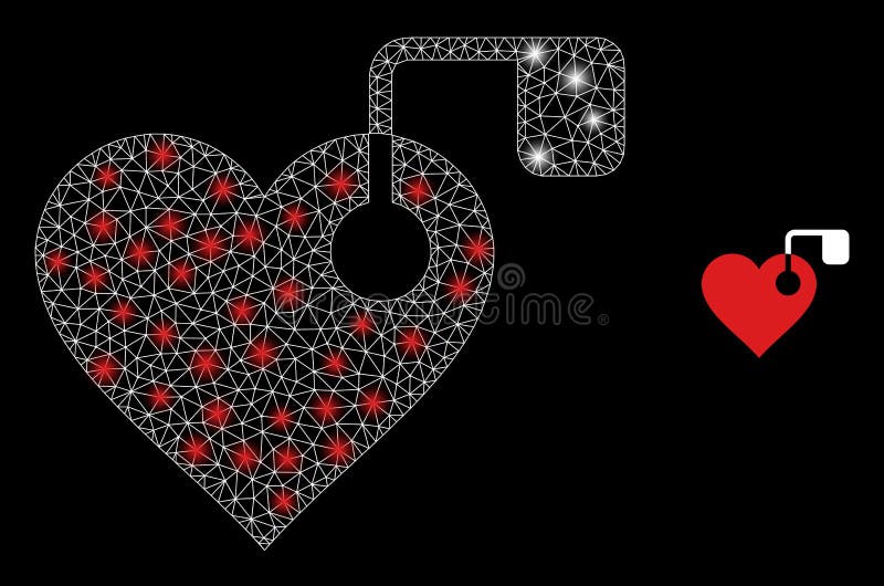 Polygonal 2D Mesh Heart Pacemaker with Light Spots Stock Vector ...