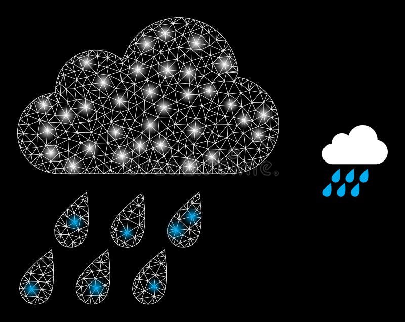 Polygonal 2D Mesh Rain Cloud with Glare Spots Stock Vector ...