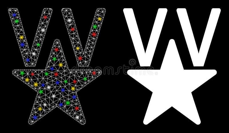Flare Mesh 2D Victory Star Icon with Flare Spots Stock Illustration ...
