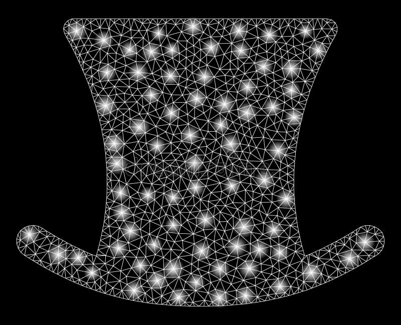 Glossy Mesh Wire Frame Gentleman Hat with Light Spots Stock Vector ...