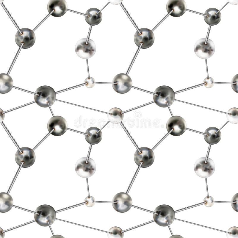 Glossy Metal Balls in Abstract Chemical Structure, Science Seamless ...