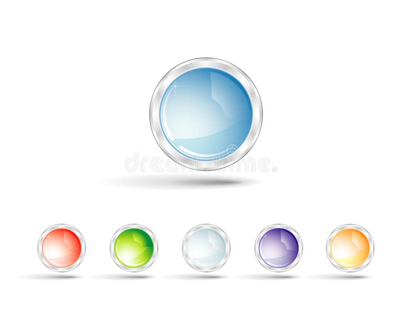 Glossy metal buttons stock vector. Illustration of chrome - 11535286