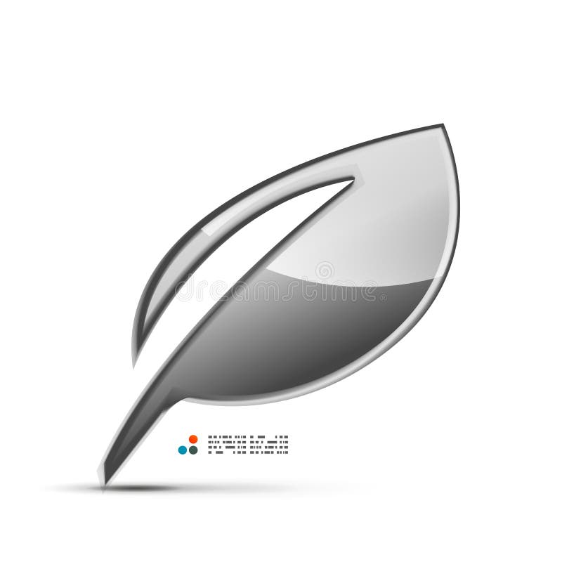 Glossy Metallic Leaf Vector 3d Concept Icon Stock Illustration ...