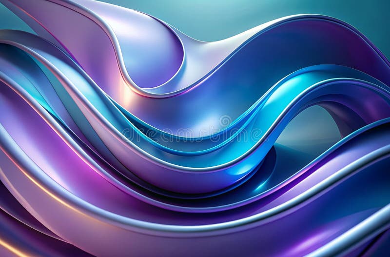 Glossy, Modern Forms in Abstract Design, Showcasing Depth and Movement ...