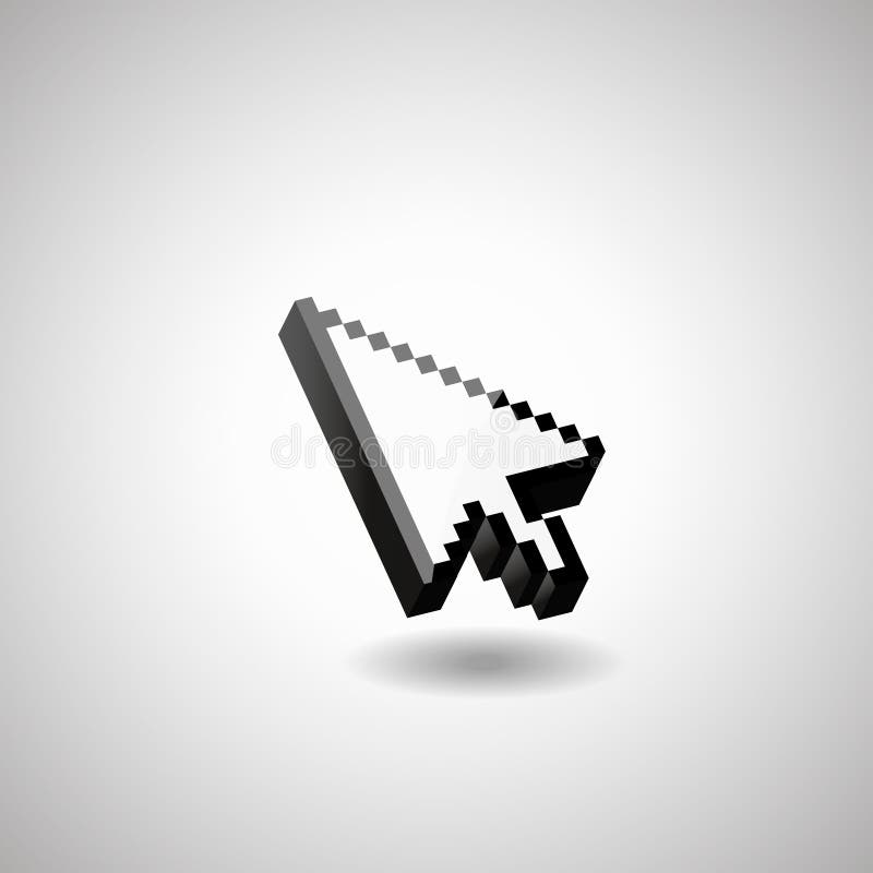 Mouse Cursor Click Red Circle Stock Vector - Illustration of pixel ...