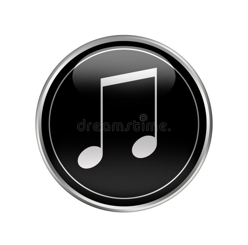 Glossy music button stock illustration. Illustration of info - 22761406